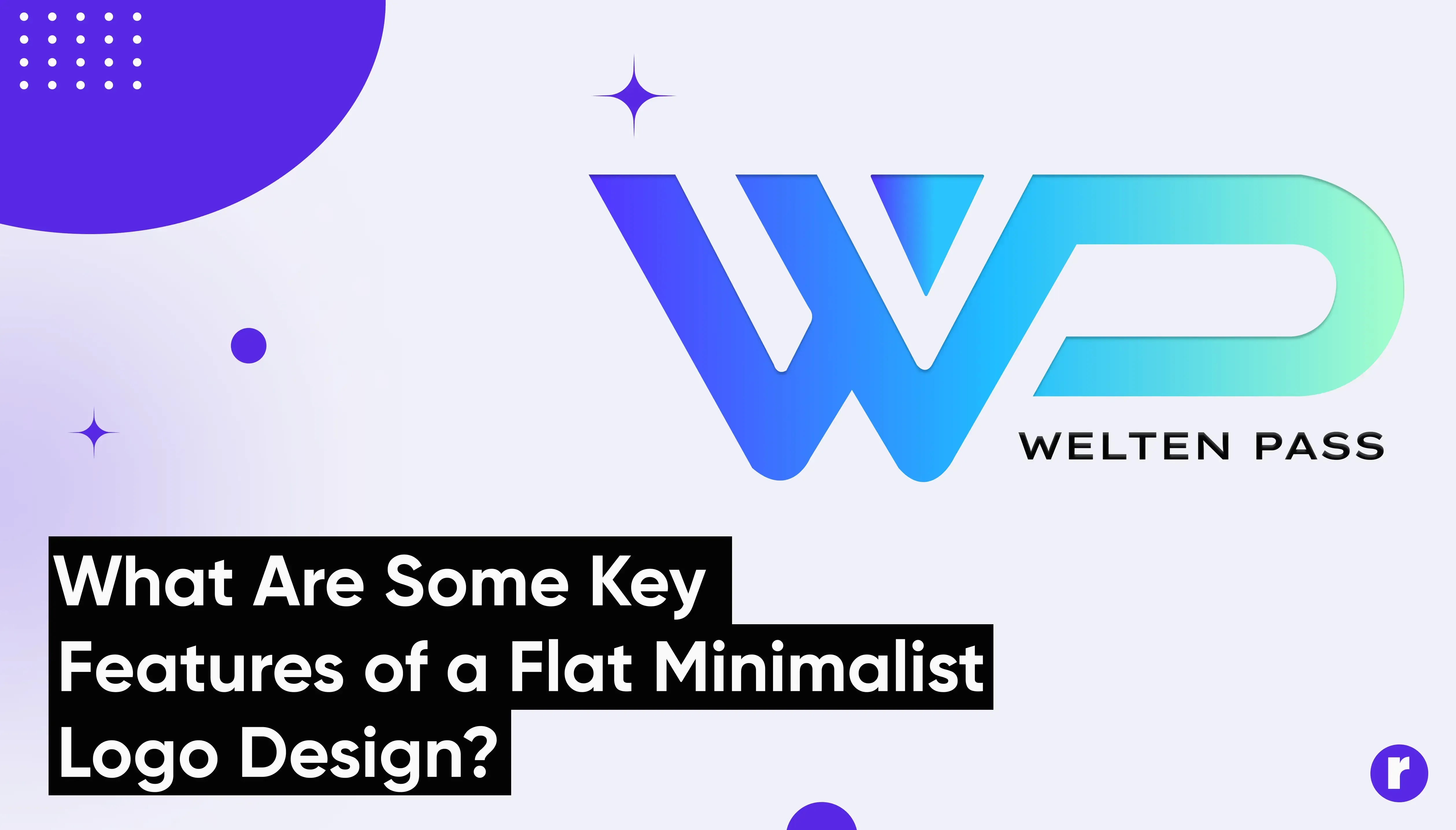 What are some key features of a flat minimalist logo design?